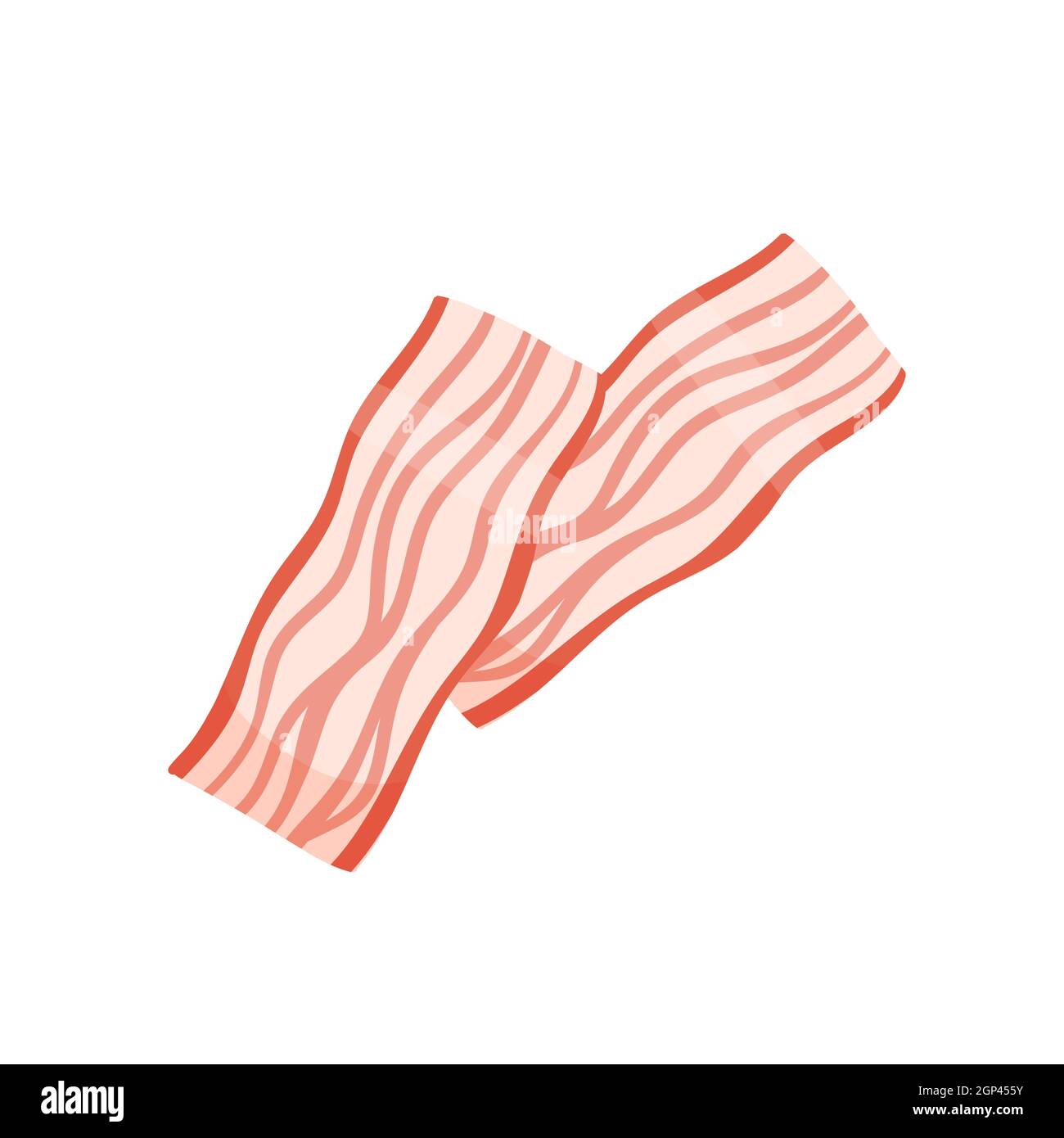 Bacon slices meat product, butchery food production vector illustration ...