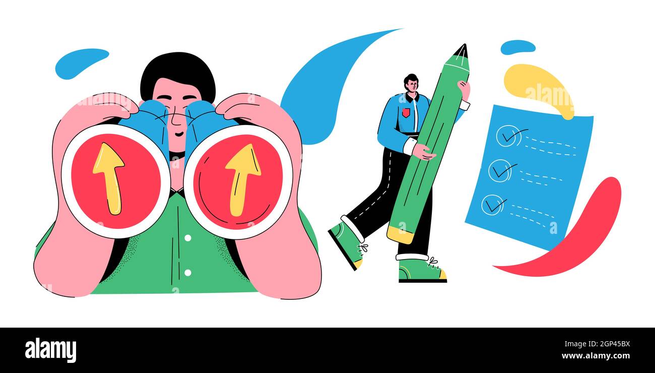 Growth opportunities - colorful flat design style banner with trendy ...