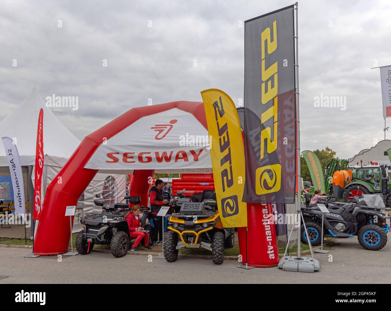 Novi Sad, Serbia - September 21, 2021: Segway Stels Quad Tent Booth at ...