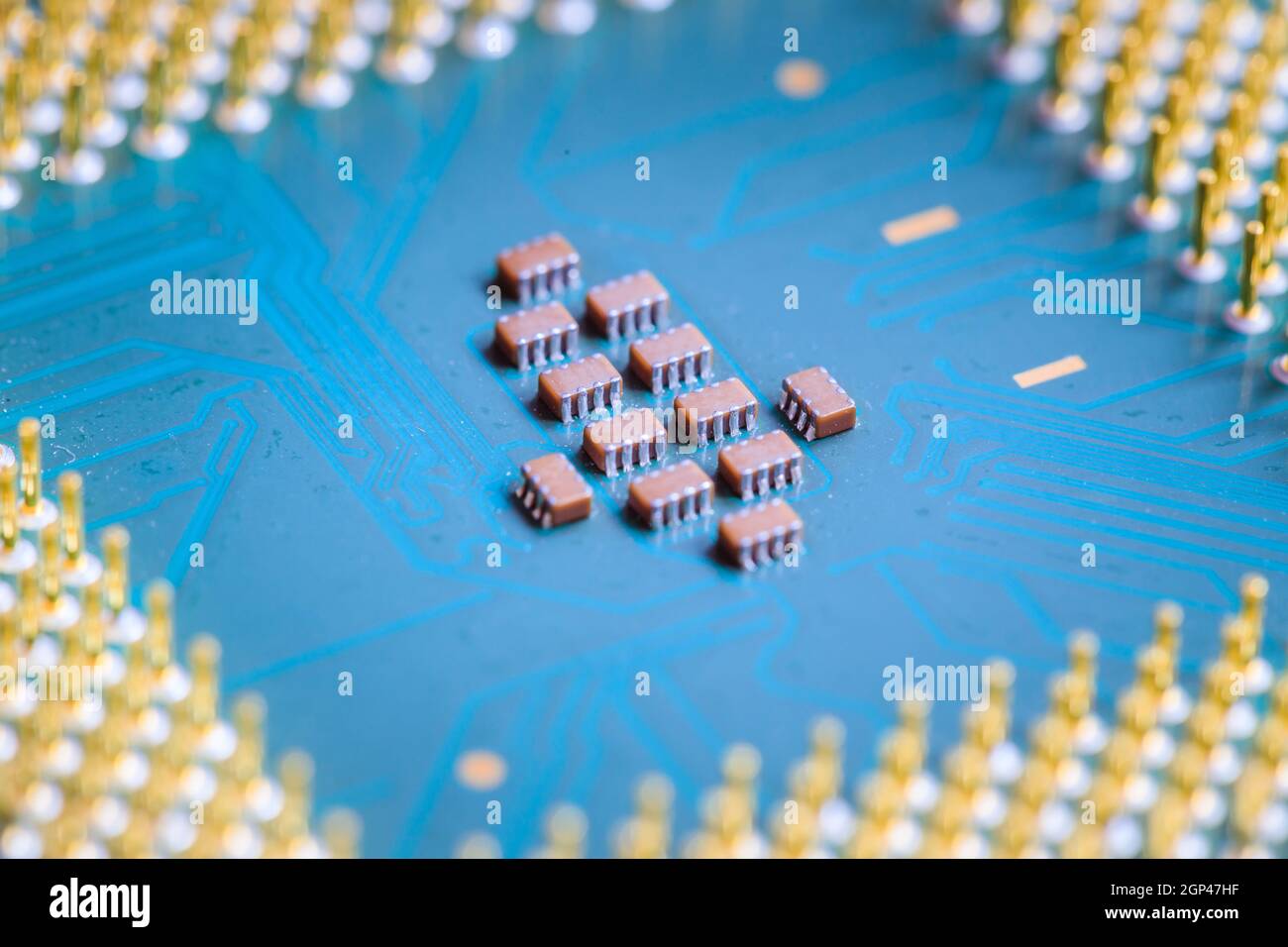 Computer chip cpu, close up; Computer technology Stock Photo - Alamy