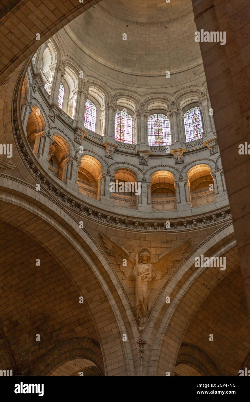 Interior of the dome of the Sacre Coeur basilica in Paris Stock Photo ...