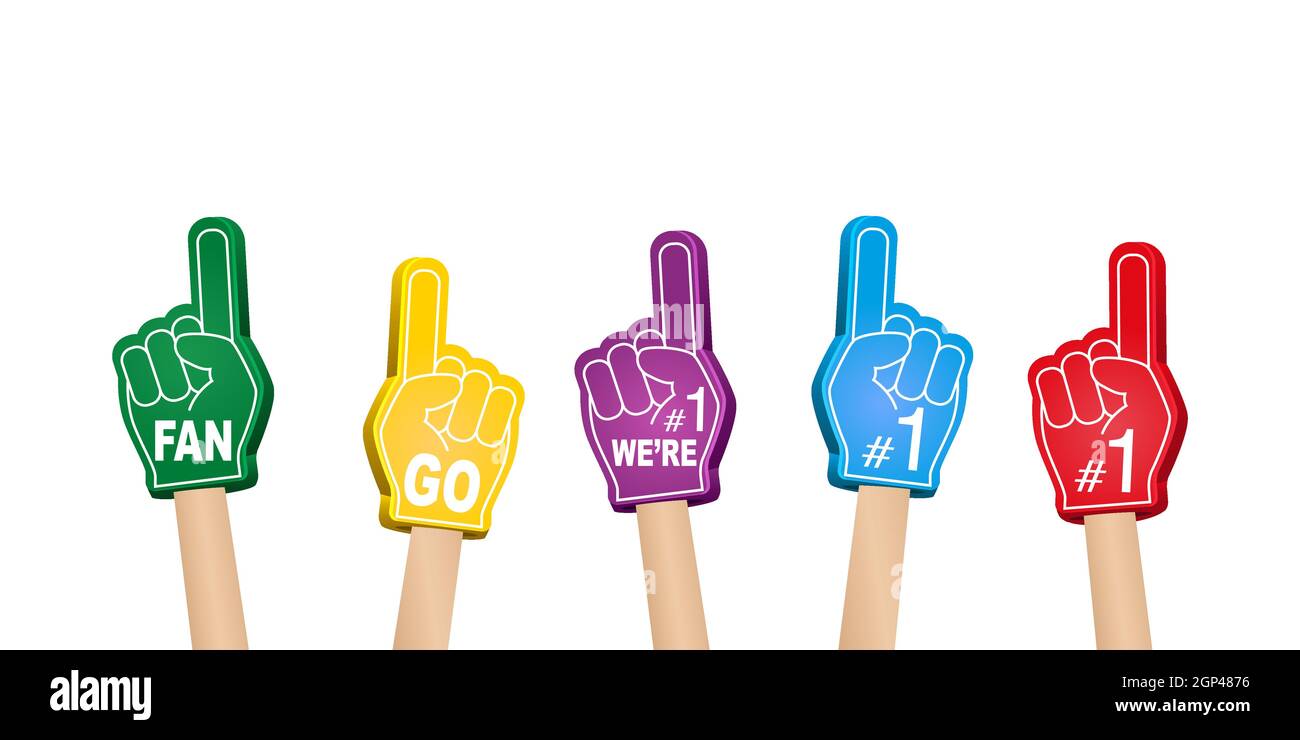 Fan foam fingers with hands set Stock Vector Image & Art - Alamy