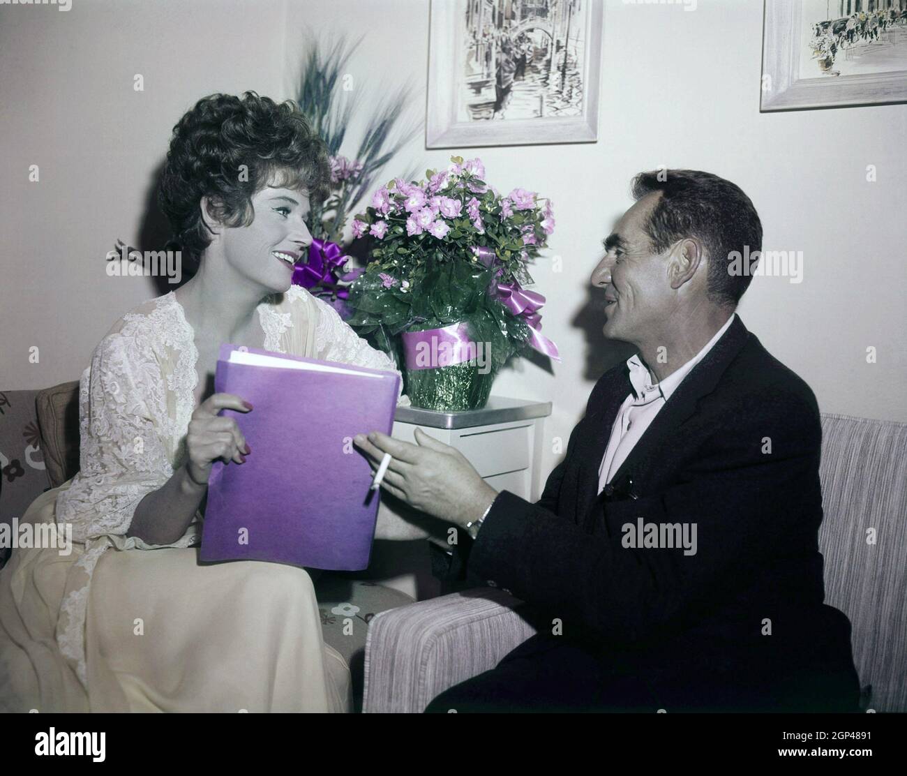 MOVE OVER, DARLING, from left: Polly Bergen, director Michael Gordon on ...