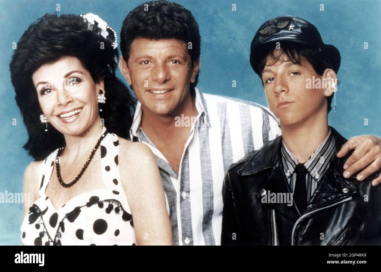 BACK TO THE BEACH, from left, Annette Funicello, Frankie Avalon, Demian Slade, 1987. ©Paramount ...
