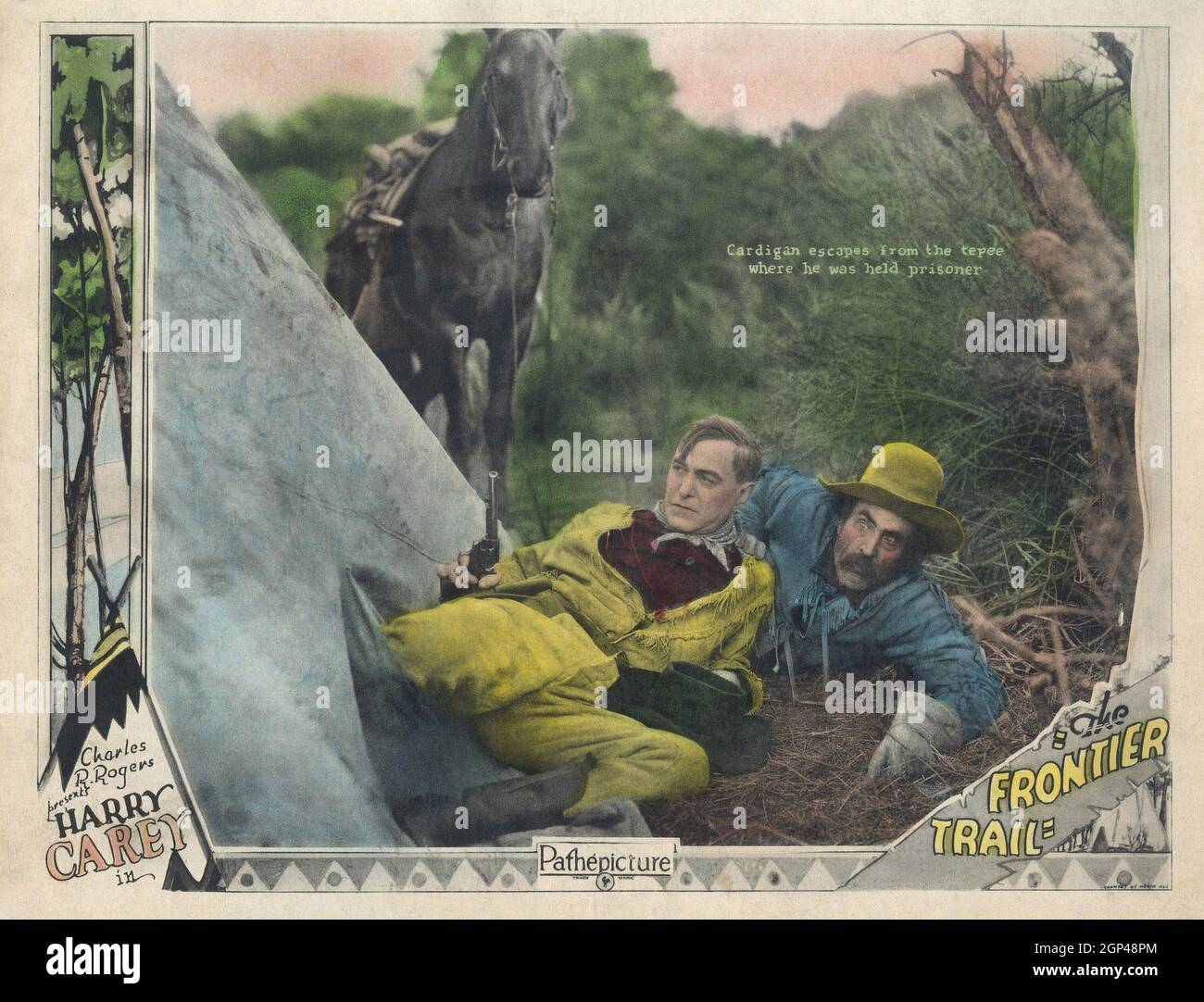 THE FRONTIER TRAIL, US lobbycard, from left: Harry Carey, Nelson McDowell, 1926 Stock Photo - Alamy