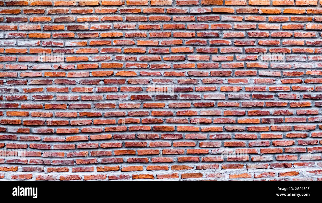 Red brick wall background . Red brown vintage brick wall with shabby ...