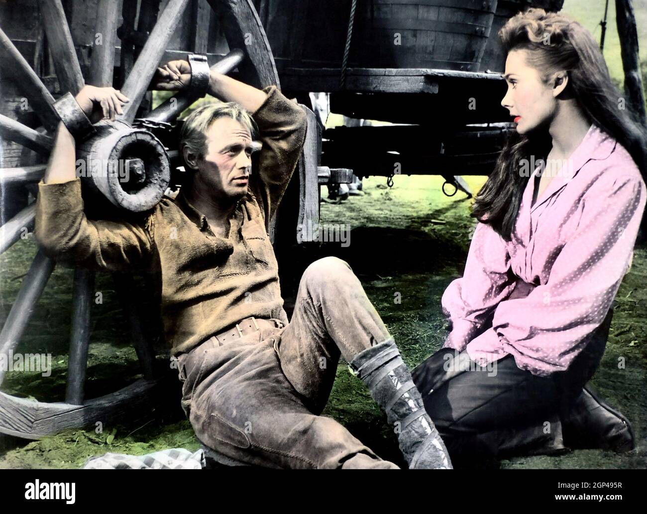 THE LAST WAGON, from left, Richard Widmark, Felicia Farr, 1956, TM ...