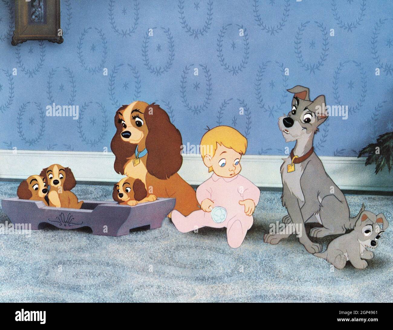 LADY AND THE TRAMP, Lady (voiced by Barbara Luddy), Tramp (voiced by ...