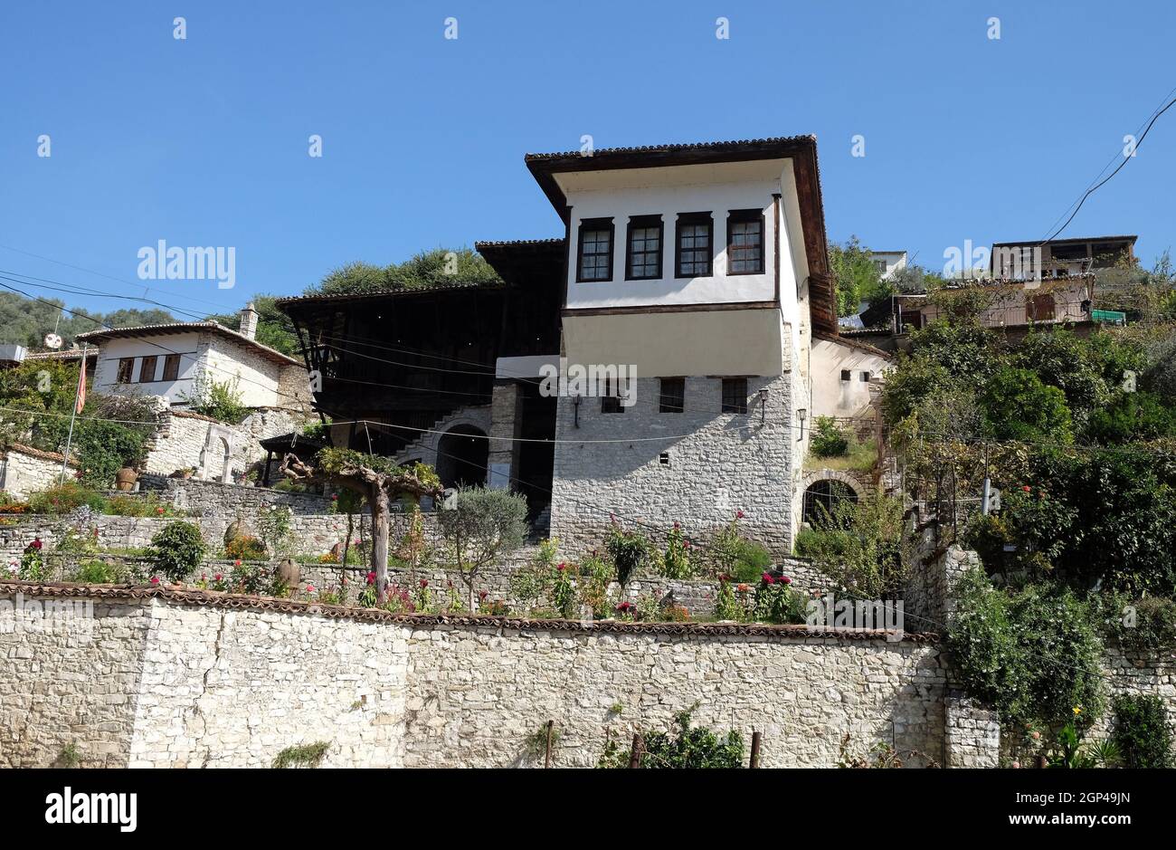 Traditional ottoman house in old town Berat known as the White City of ...
