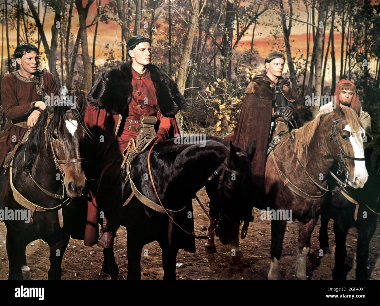 THE WAR LORD, from left, Allen Jaffe, Charlton Heston, Guy Stockwell ...