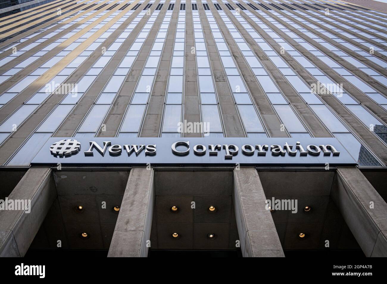 USA. 28th Sep, 2021. Entrance to Fox News headquarters in New York ...