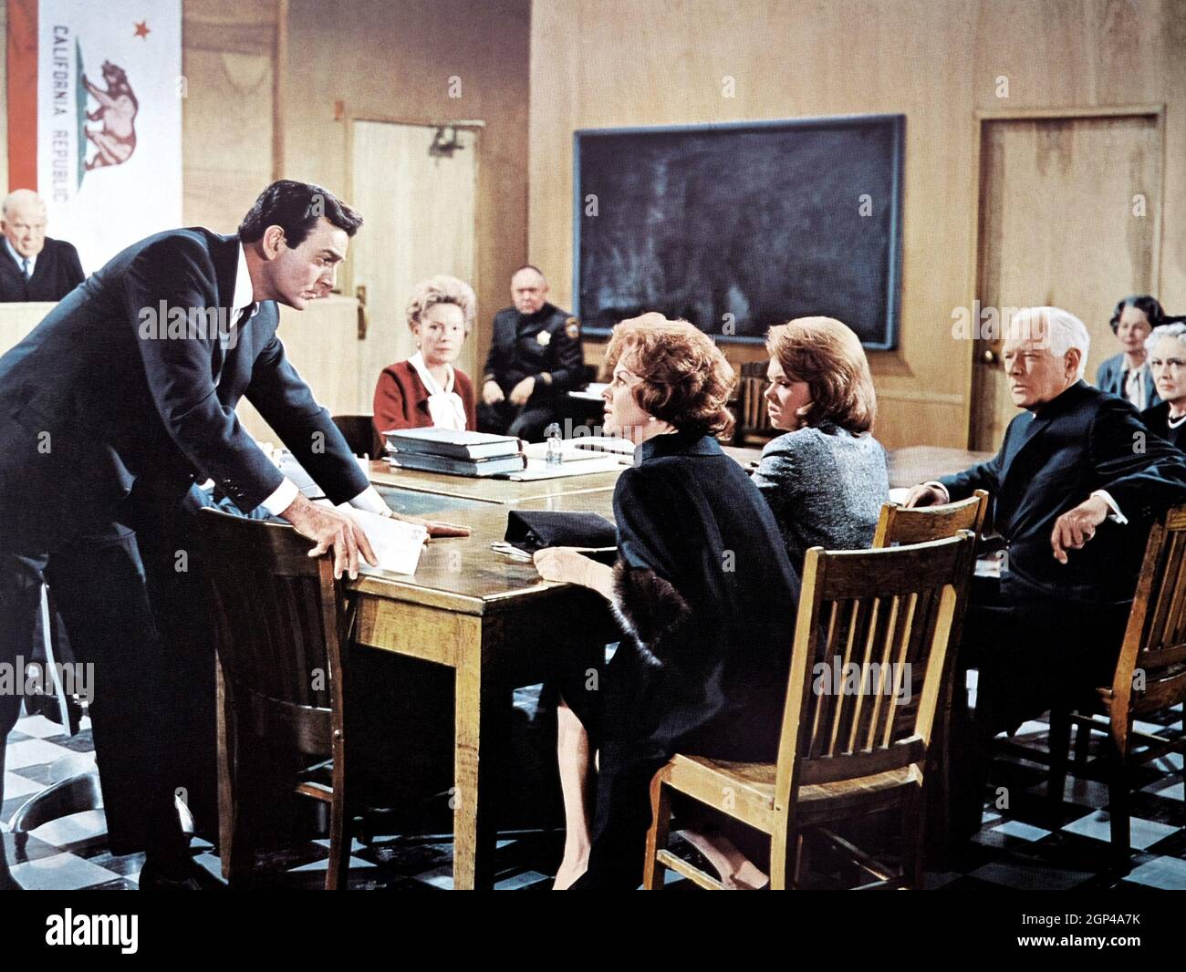 WHERE LOVE HAS GONE, from left, Willis Bouchey (judge), Mike Connors ...