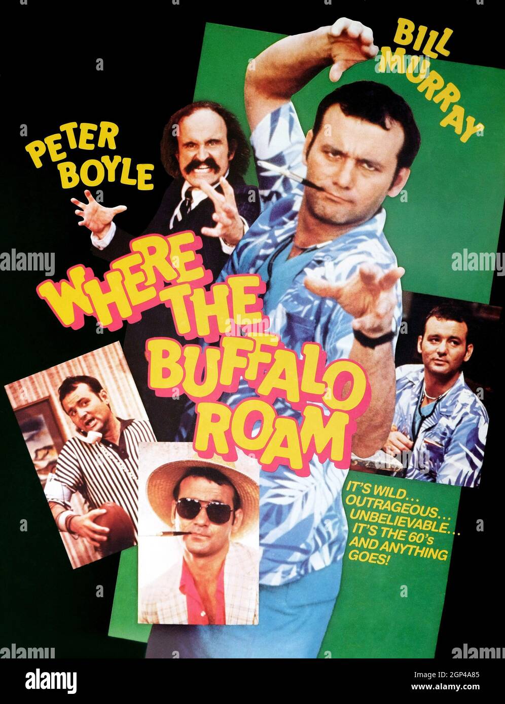 WHERE THE BUFFALO ROAM, US poster art, Peter Boyle (top left), Bill ...