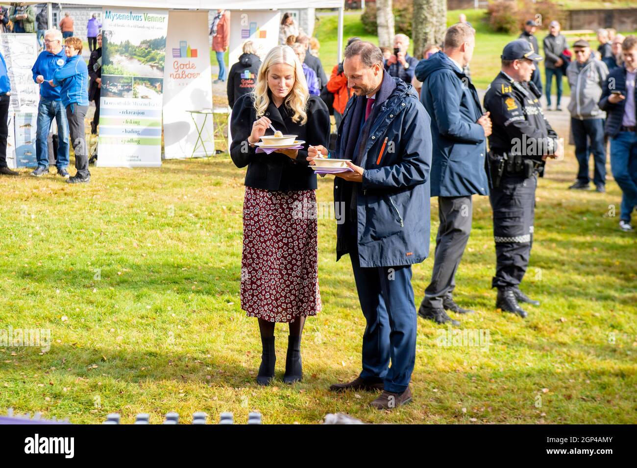 Crown Prince Haakon and Crown Princess Mette-Marit of Norway during a ...