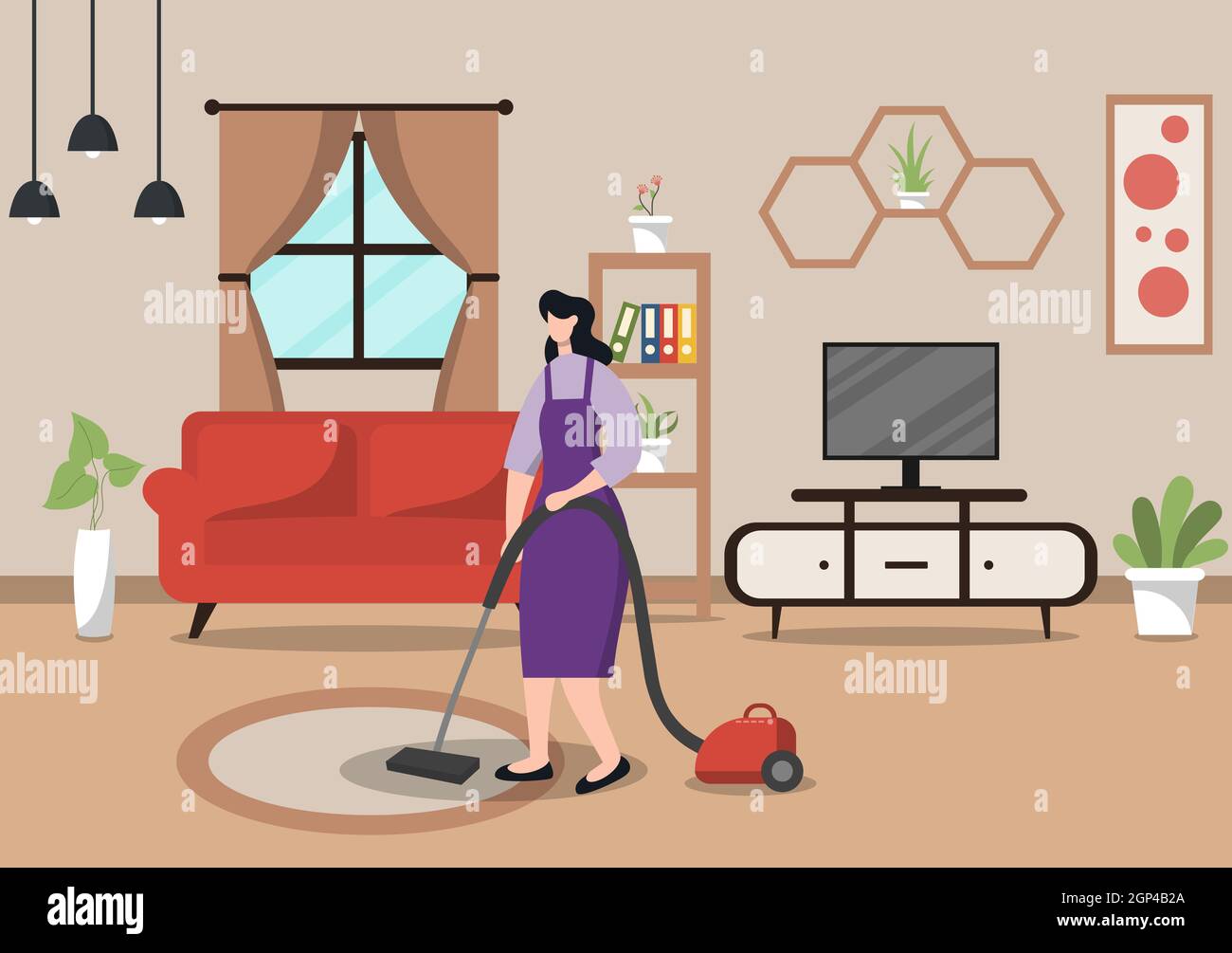 Cleaning Service Concept. Vector Flat Design Cartoon Illustration ...