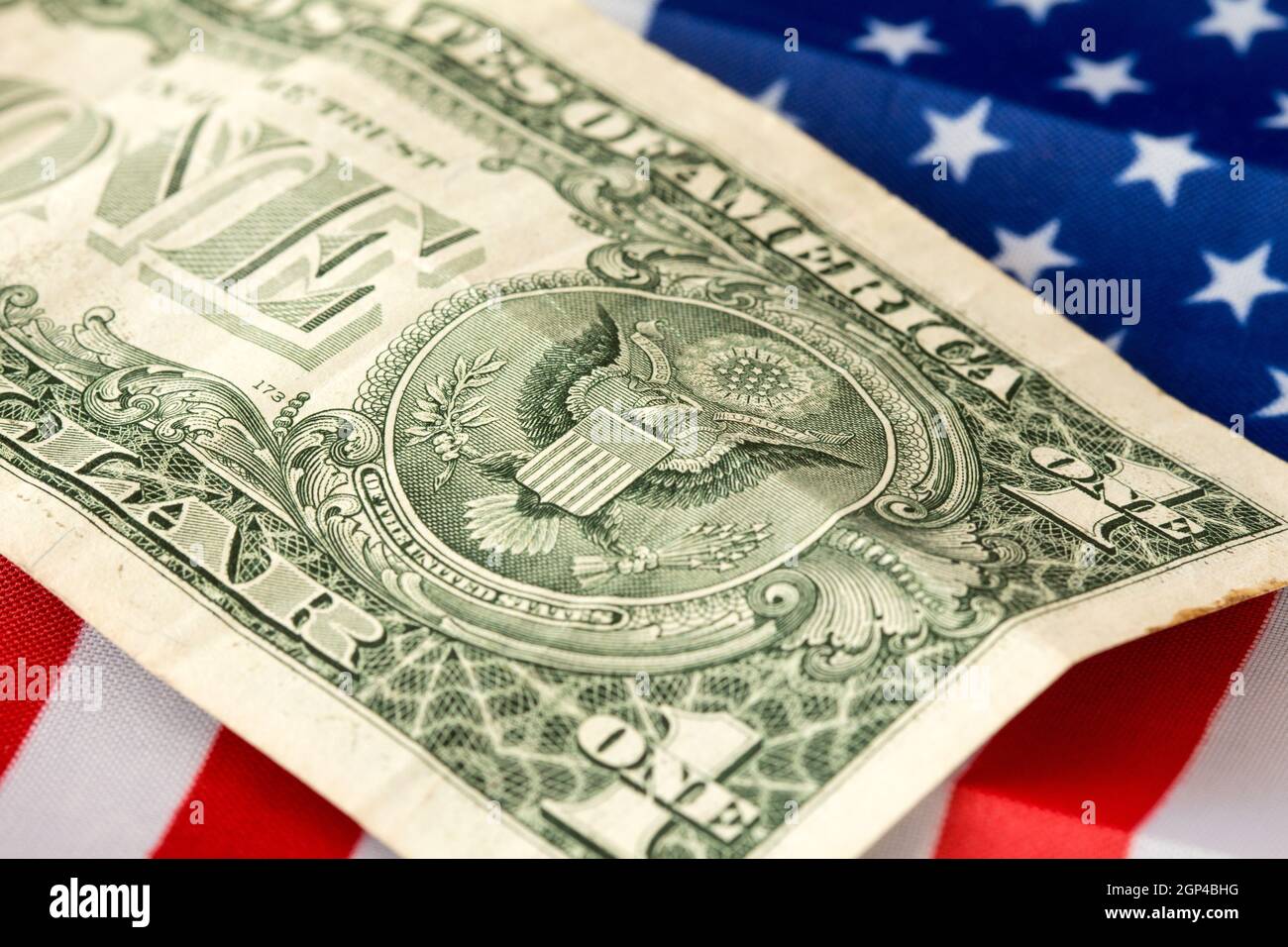 One Dollar banknote over the flag of the United States Stock Photo - Alamy