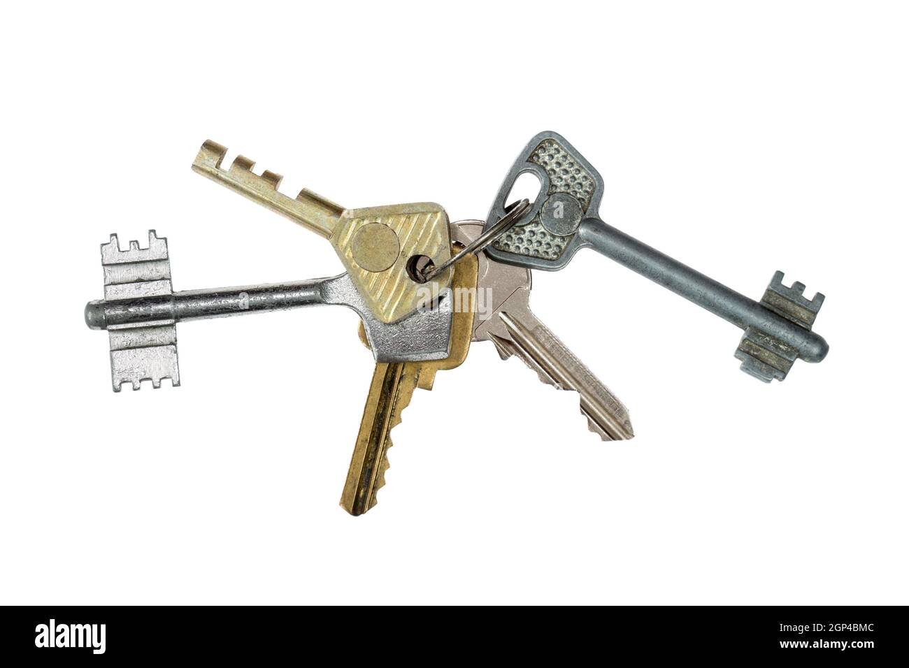 Bunch of keys isolated on white background Stock Photo - Alamy
