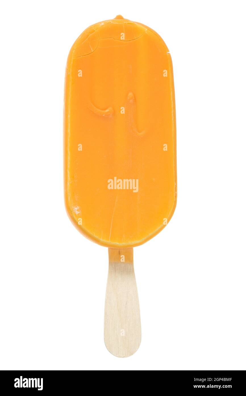 Orange creamsicle popsicle isolated on white background Stock Photo - Alamy