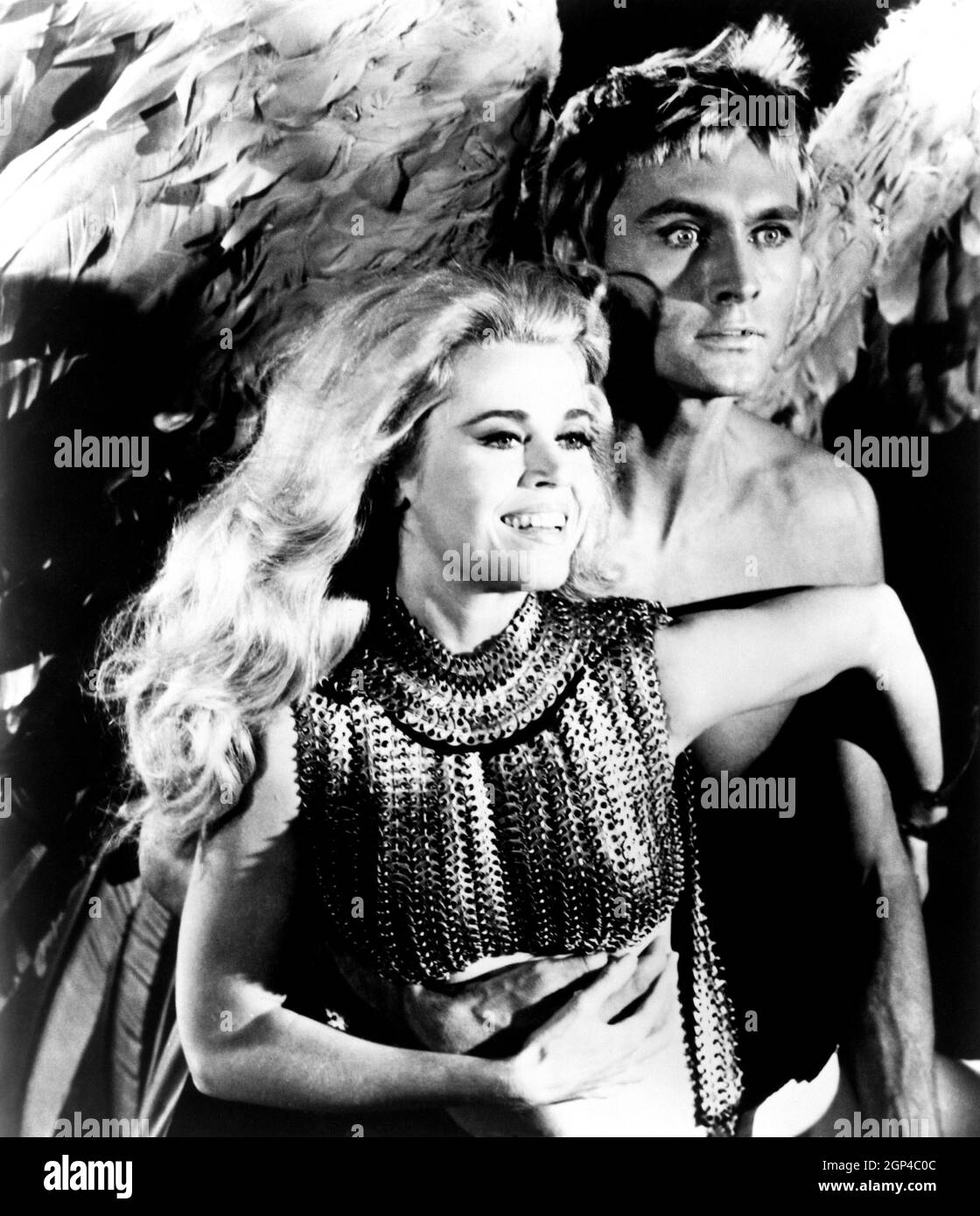 BARBARELLA, from left, Jane Fonda, John Phillip Law, 1968 Stock Photo ...