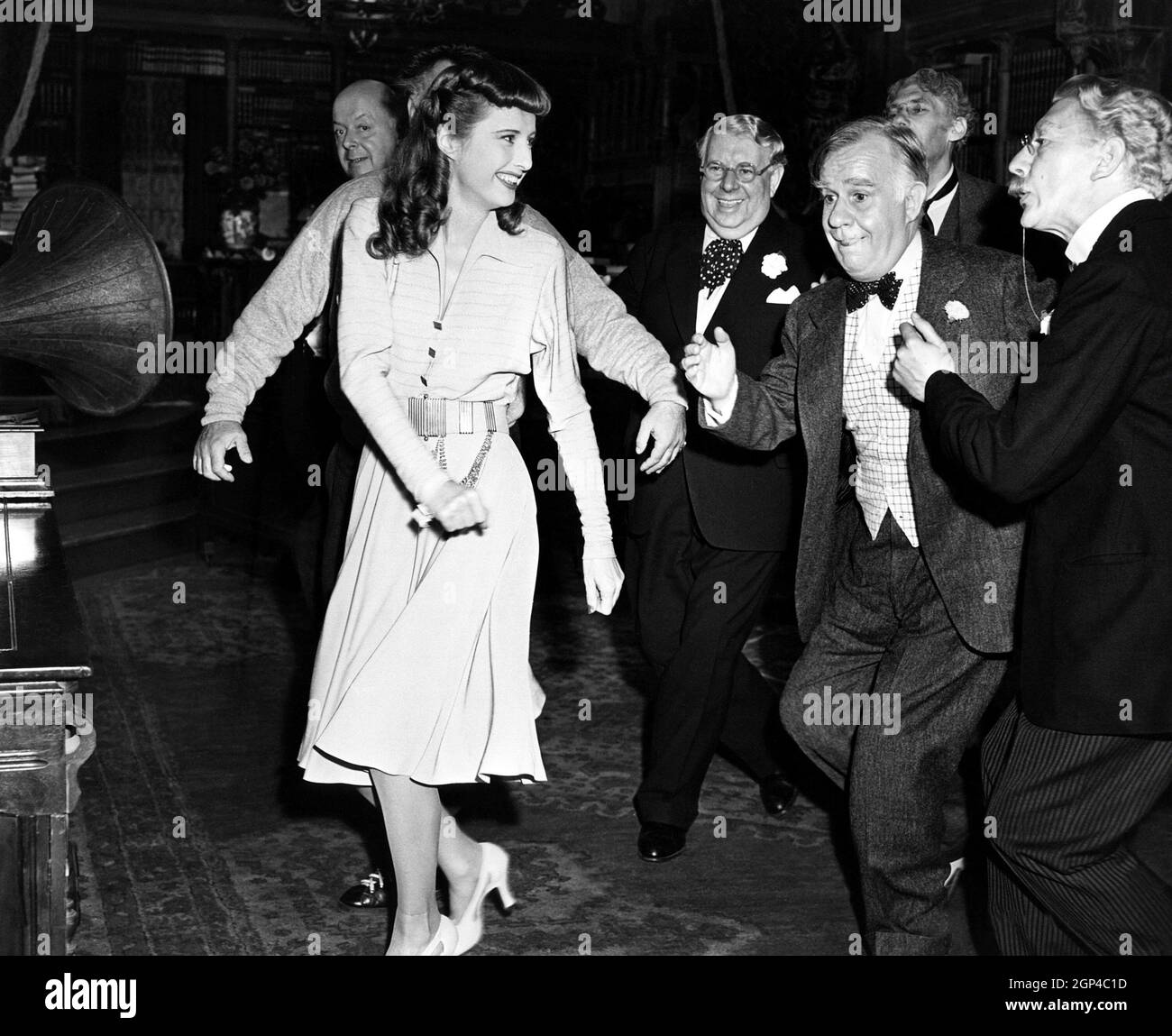 BALL OF FIRE, from left, Aubrey Mather, Barbara Stanwyck, S.Z. Sakall ...