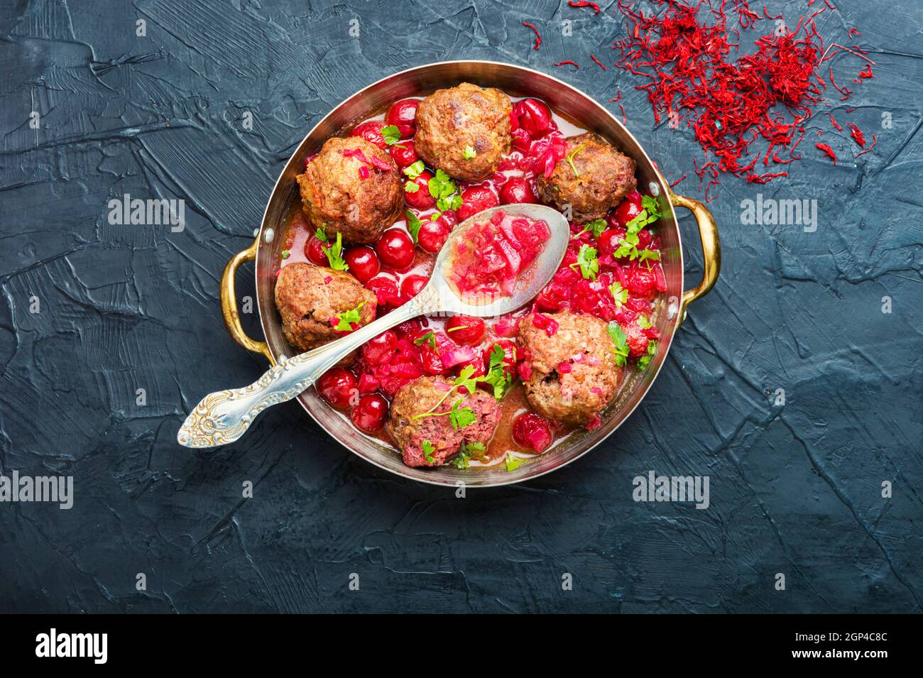 Arabic food lamb kufta spiced with saffron.Appetizing lamb meatballs ...