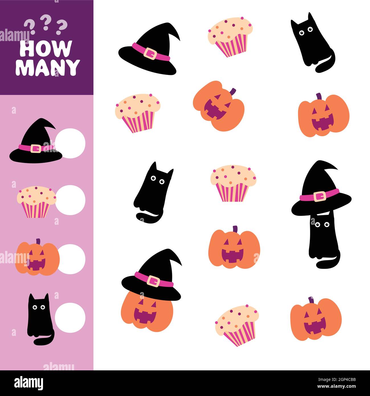 Educational activity worksheet for preschool kids. Counting children ...