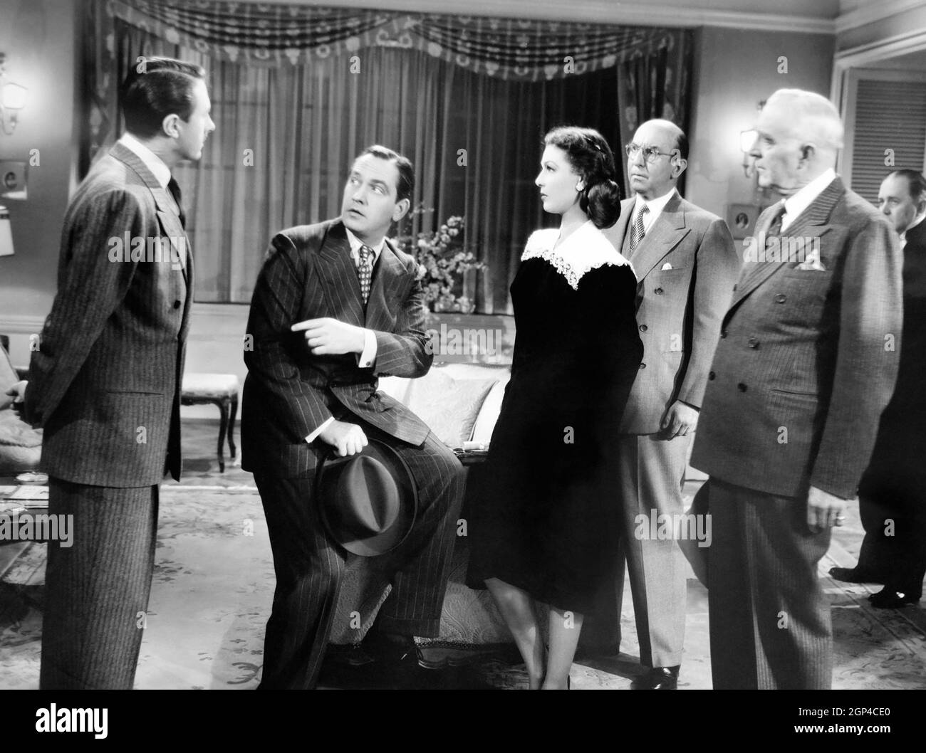 BEDTIME STORY, from left, Allyn Joslyn, Fredric March, Loretta Young ...