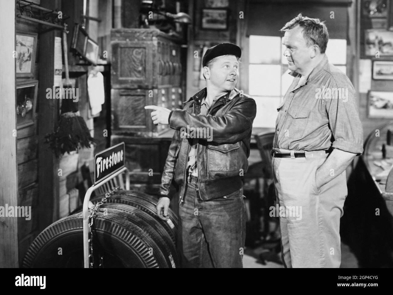 THE BIG WHEEL, from left: Mickey Rooney, Thomas Mitchell, 1949 Stock ...