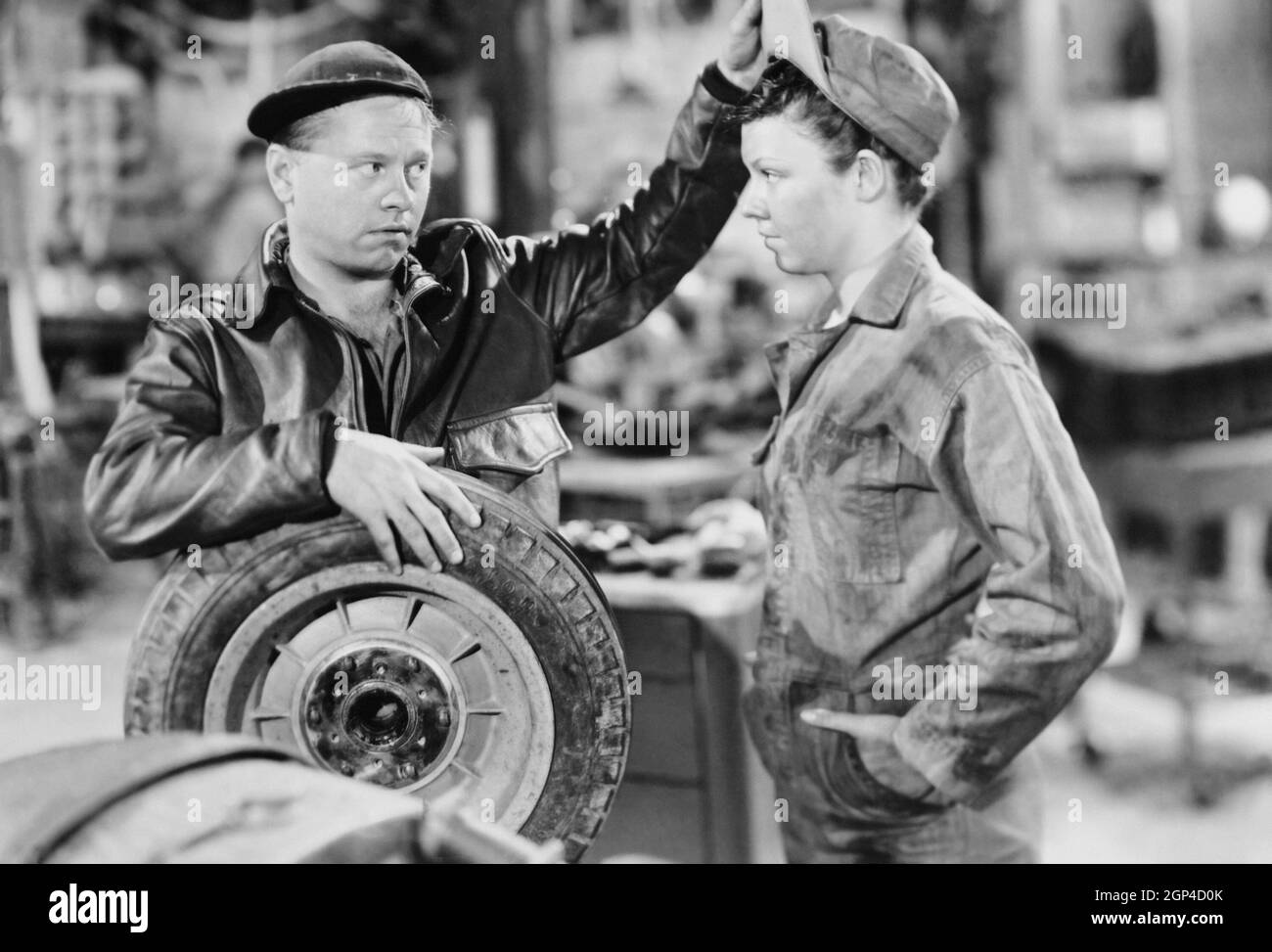 THE BIG WHEEL, from left: Mickey Rooney, Mary Hatcher, 1949 Stock Photo ...