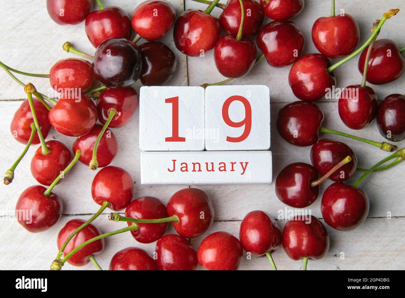January 19 on the wooden calendar.The nineteenth day of the winter ...