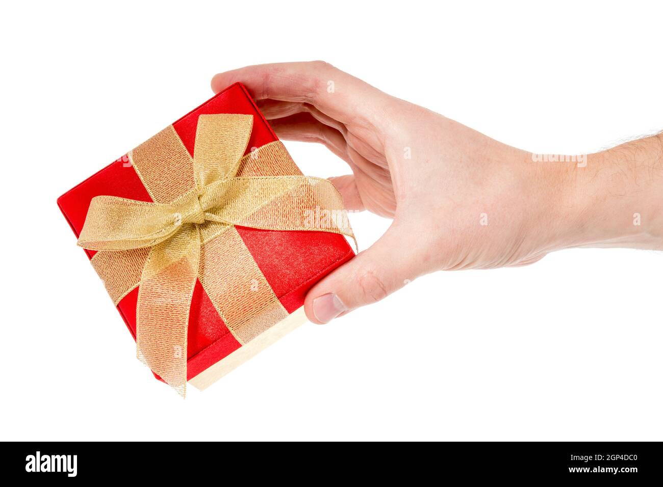 Hand giving a present.Isolated on white background Stock Photo - Alamy