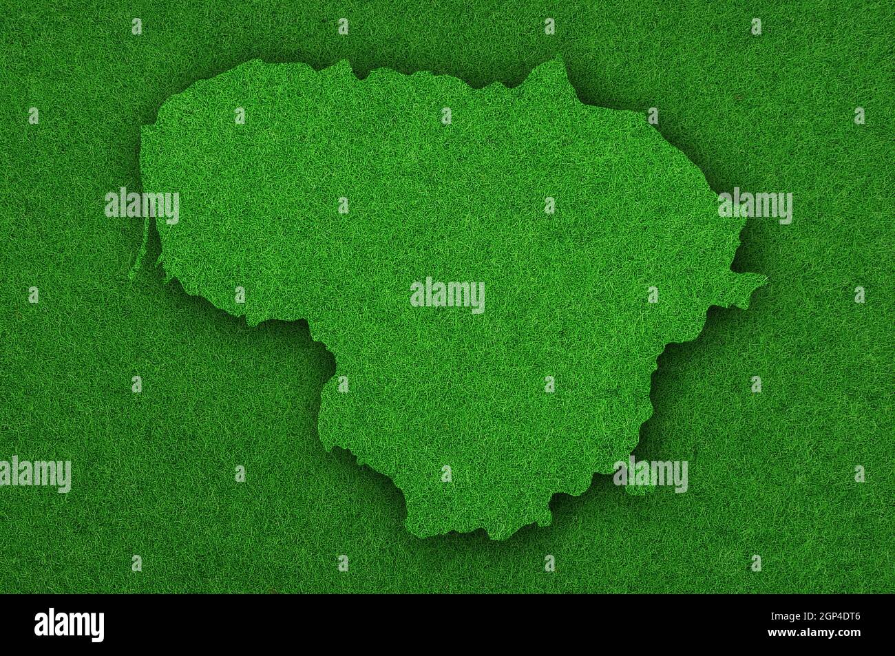 Map of Lithuania on green felt Stock Photo - Alamy
