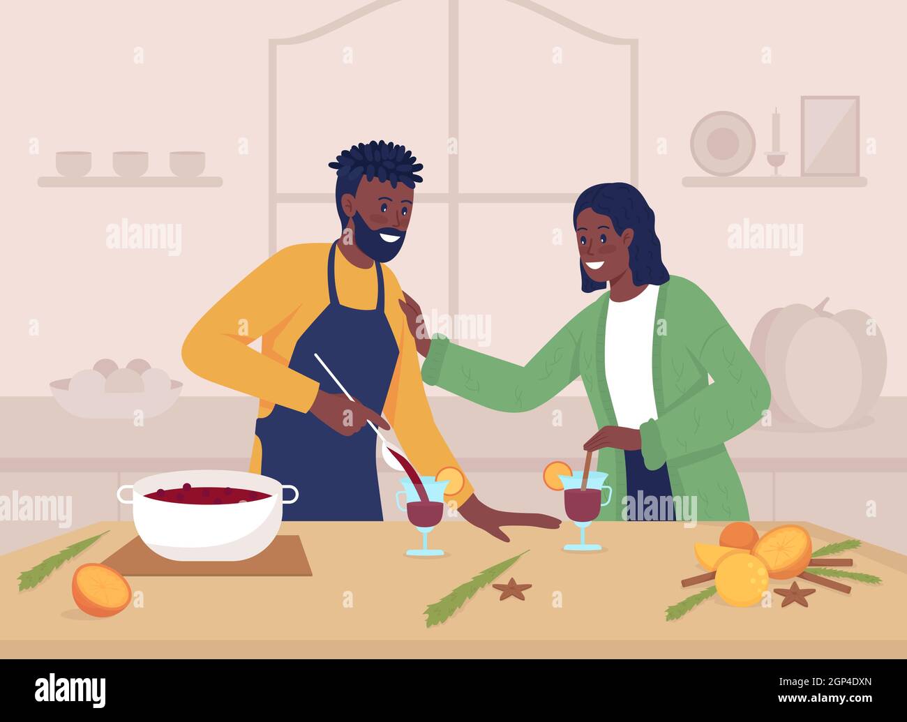 Preparing punch flat color vector illustration Stock Vector Image & Art ...