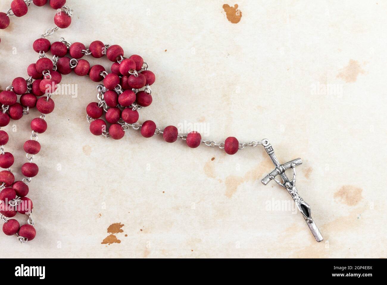 Close-up view of catholic rosary ,copy-space for text Stock Photo - Alamy