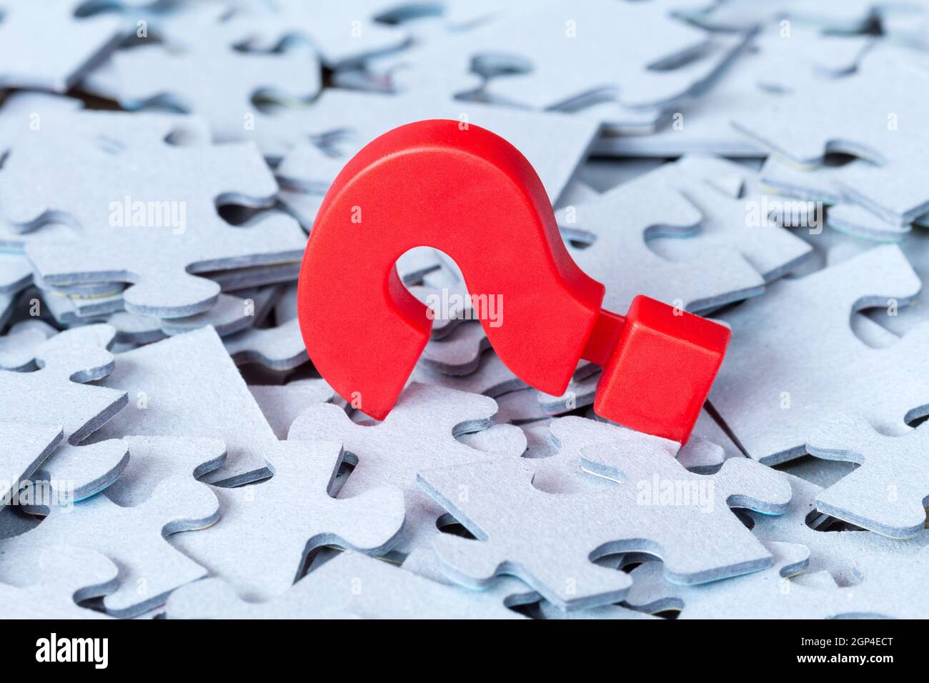 Puzzle pieces and question mark.Set goals, tasks and ways of their ...