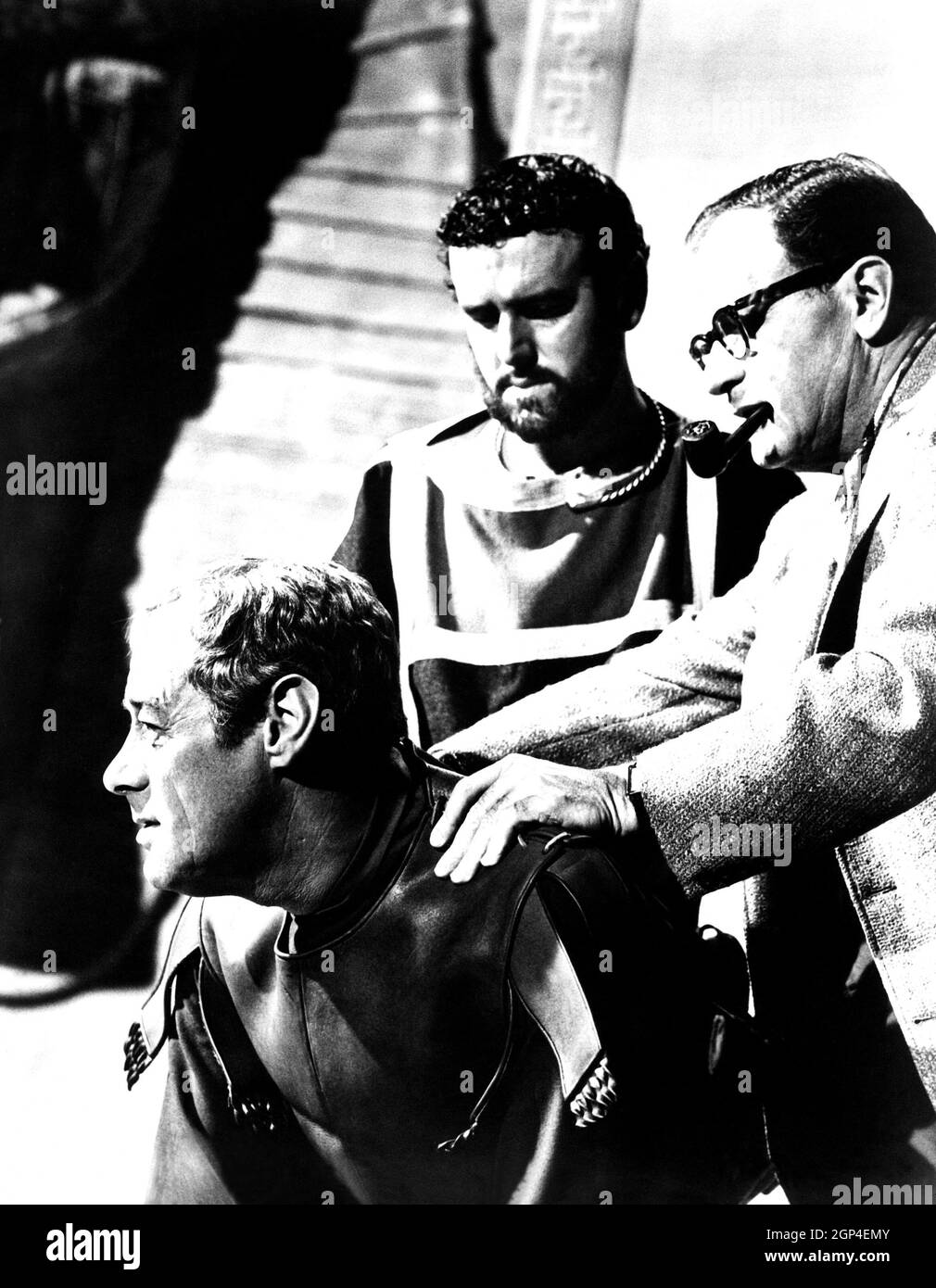 CLEOPATRA, from left, Rex Harrison, George Cole, director Joseph L ...