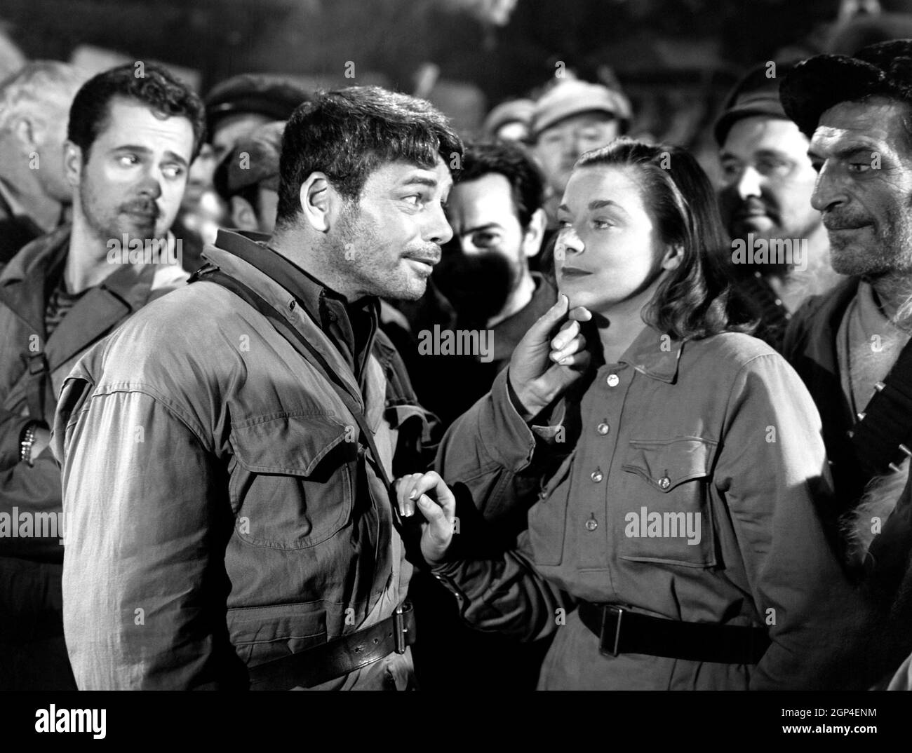 COUNTER-ATTACK, from left, Larry Parks, Paul Muni, Marguerite Chapman ...