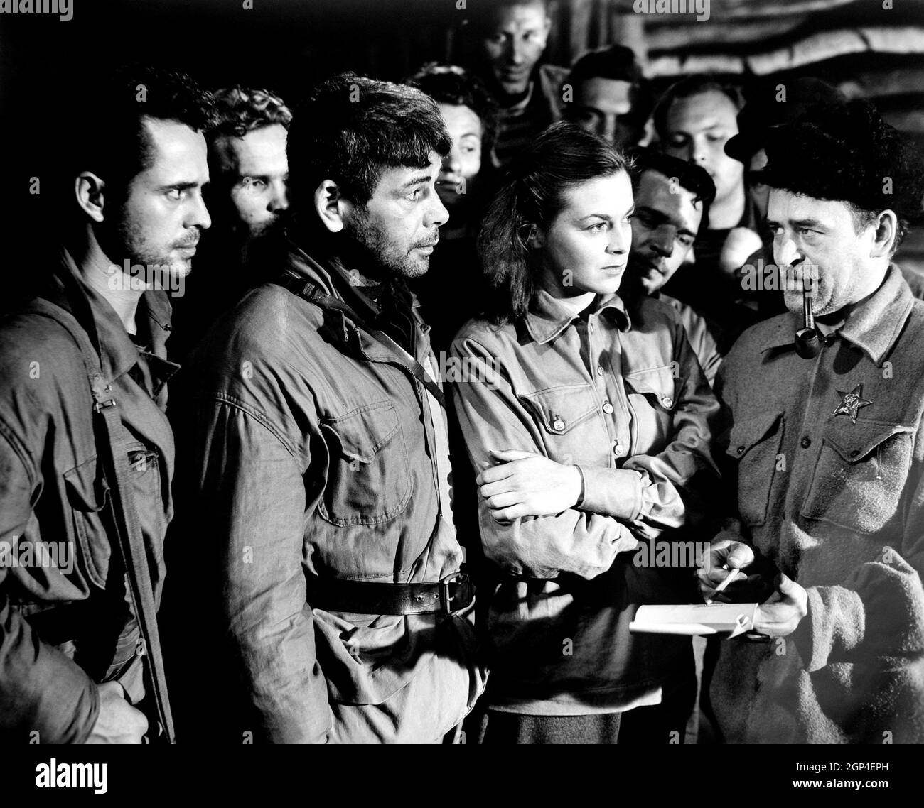 COUNTER-ATTACK, from left, Larry Parks, Paul Muni, Marguerite Chapman ...