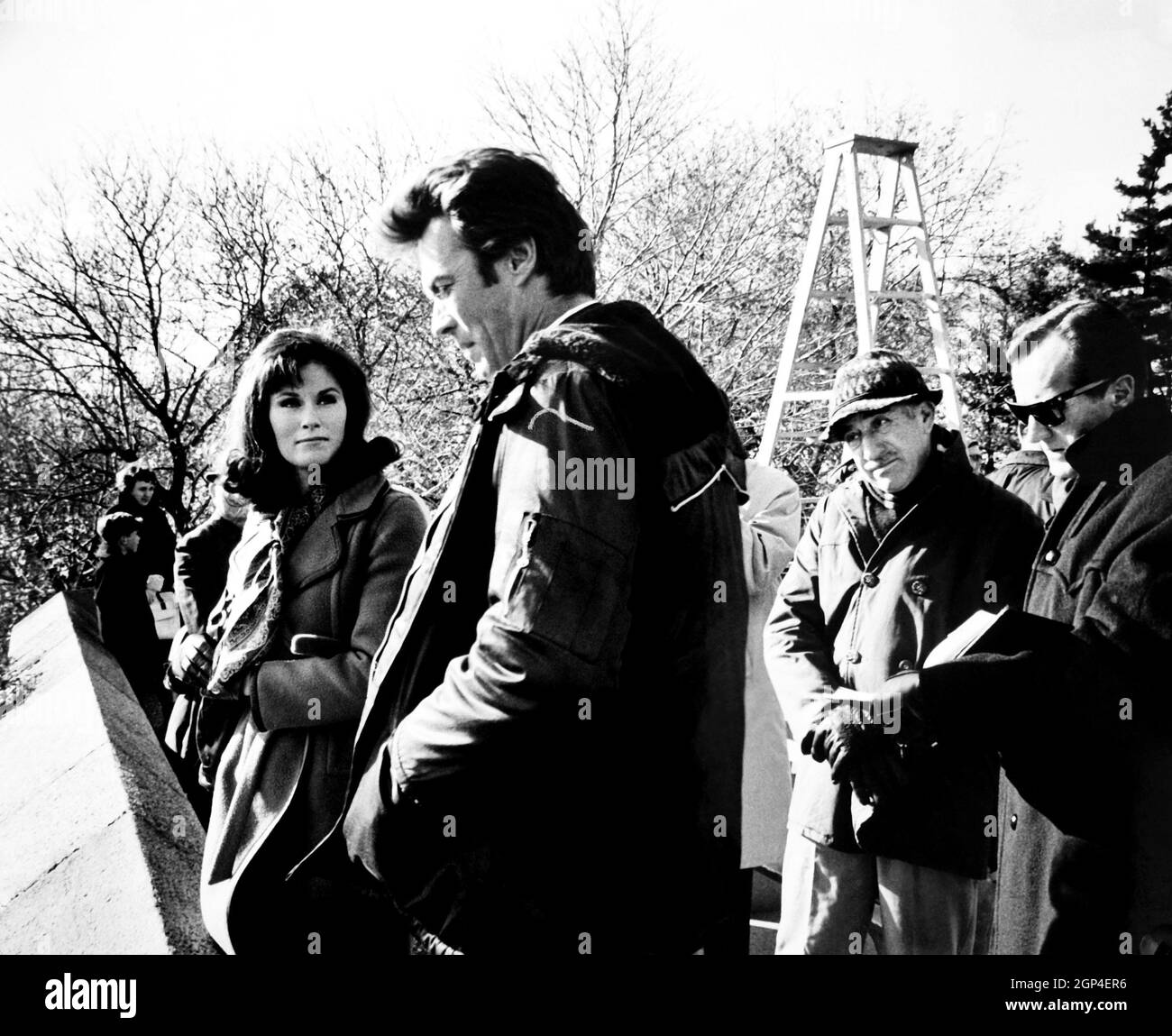 COOGAN'S BLUFF, from left, Susan Clark, Clint Eastwood, director Don ...