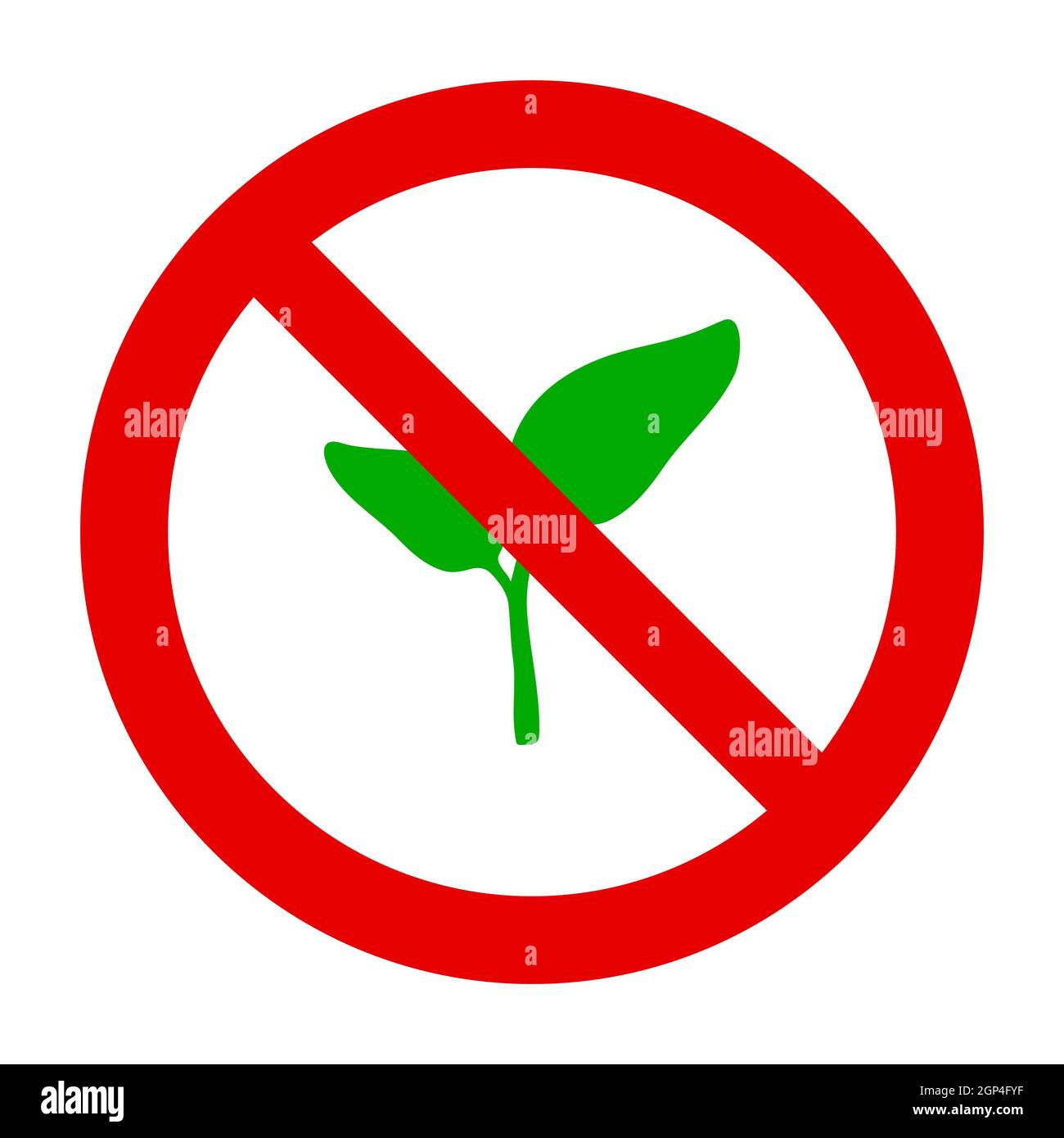 Plant and prohibition sign Stock Photo - Alamy