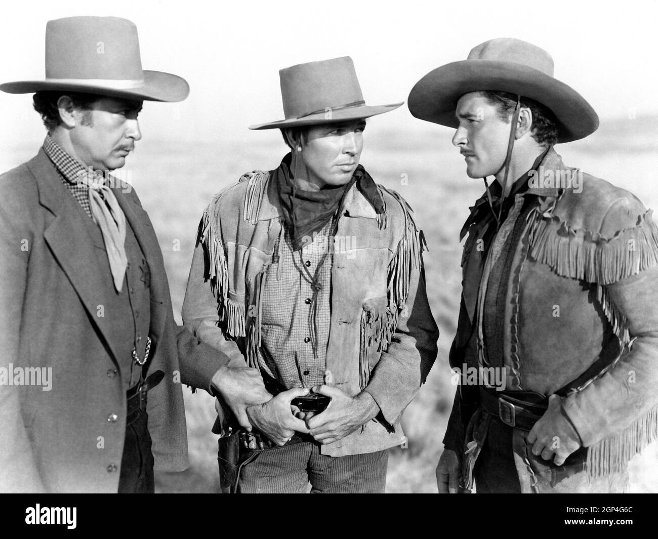 DODGE CITY, from left, Monte Blue, Bruce Cabot, Errol Flynn, 1939 Stock ...