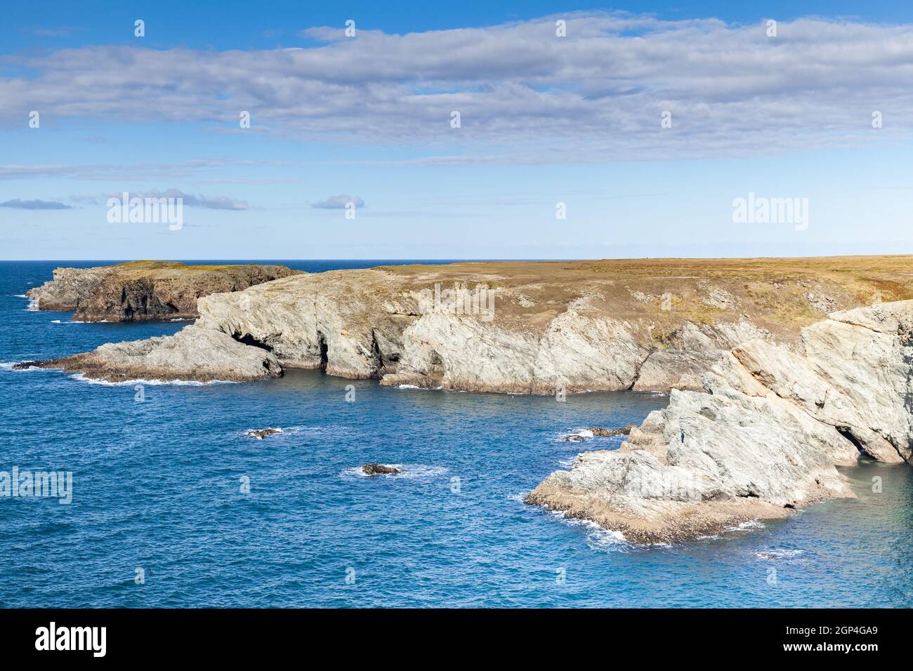 The rocks and cliffs in the ocean of the famous island Belle Ile en Mer ...