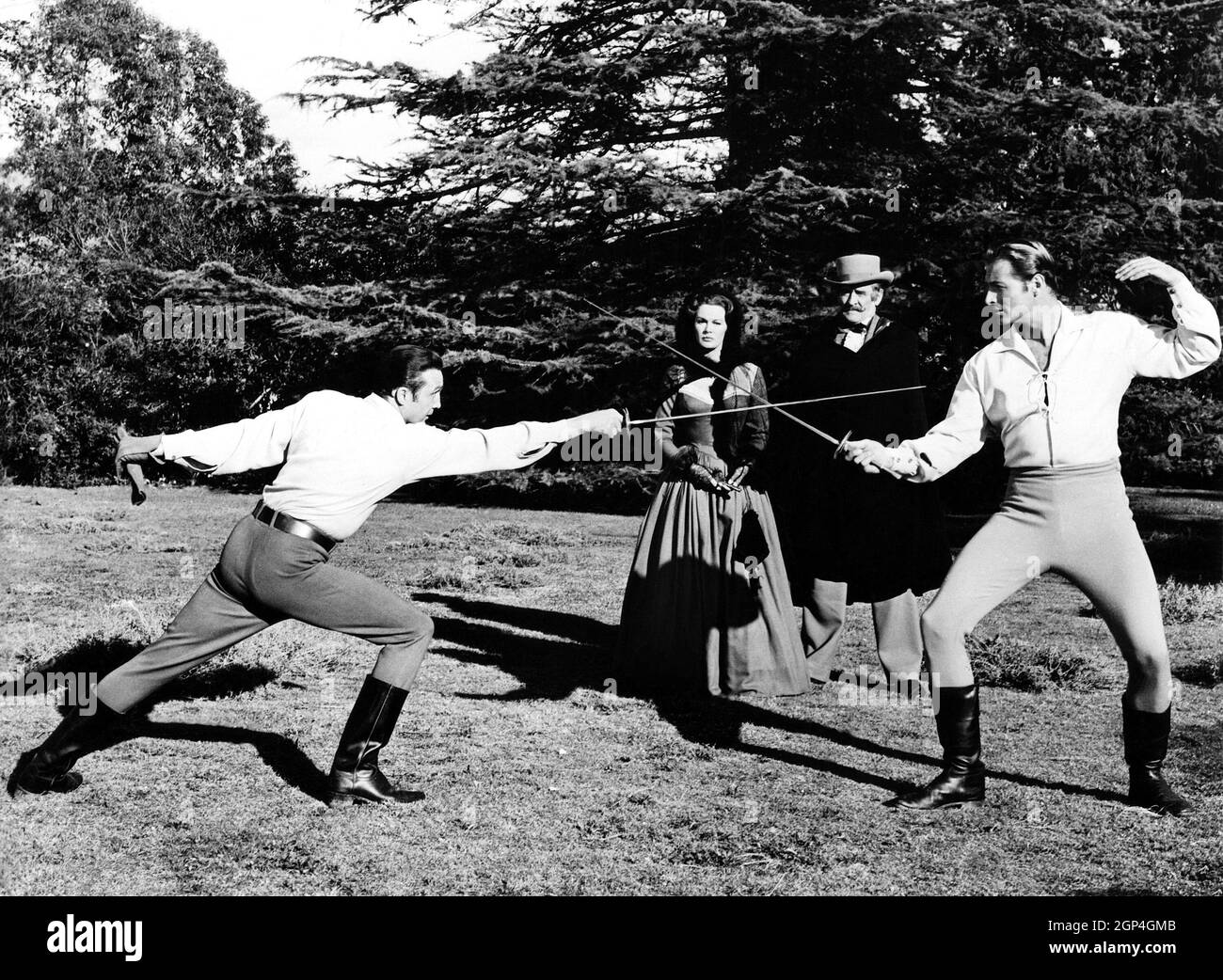 DUEL ON THE MISSISSIPPI, from left, Warren Stevens, Patricia Medina ...