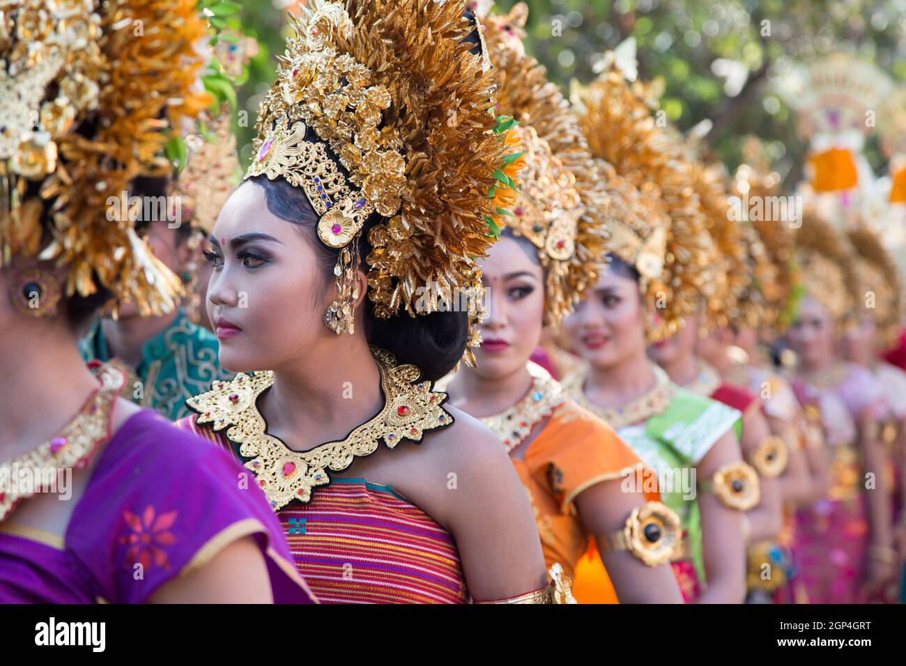 INDONESIA, BALI. WOMEN GROUP IN TRADITIONAL COSTUME DURING THE BALI ART ...