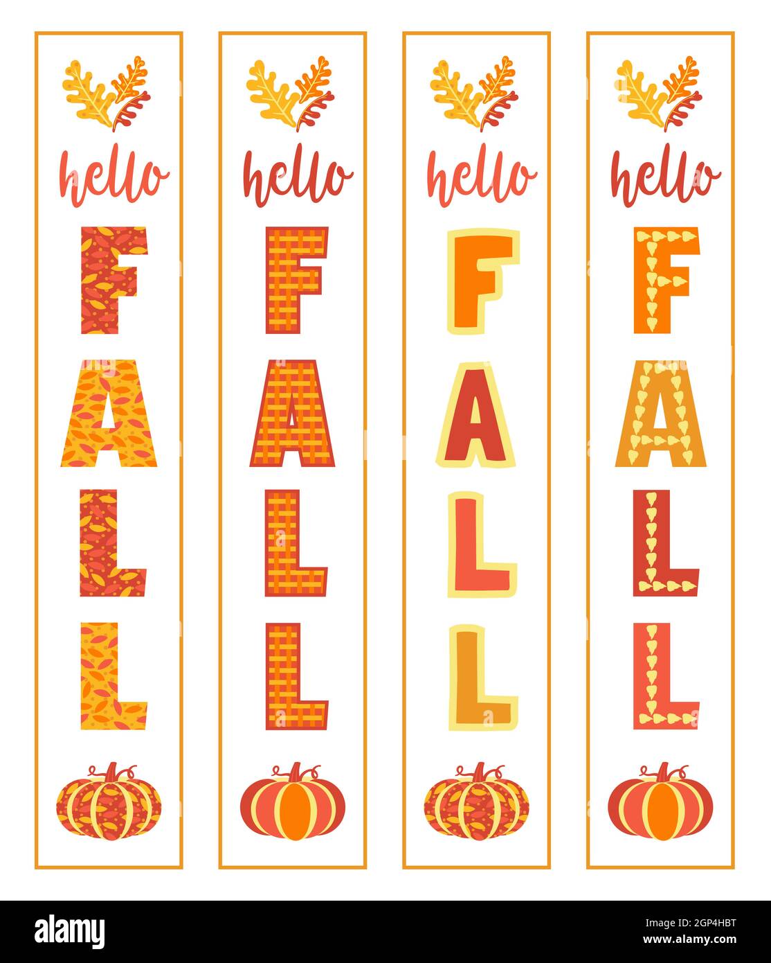 Hello Fall Home Front Porch Vertical Sign set Stock Vector Image & Art ...