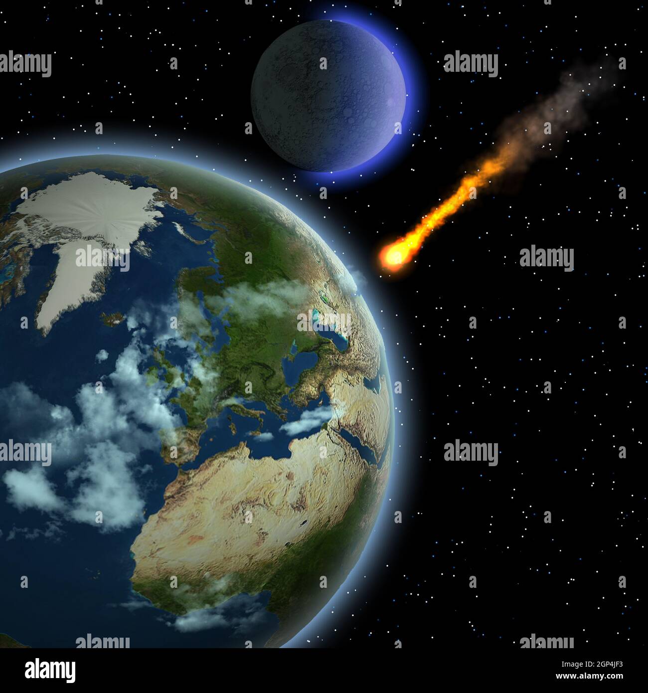 A meteor hits Earth's atmosphere and heats up as it hurtles to the ...