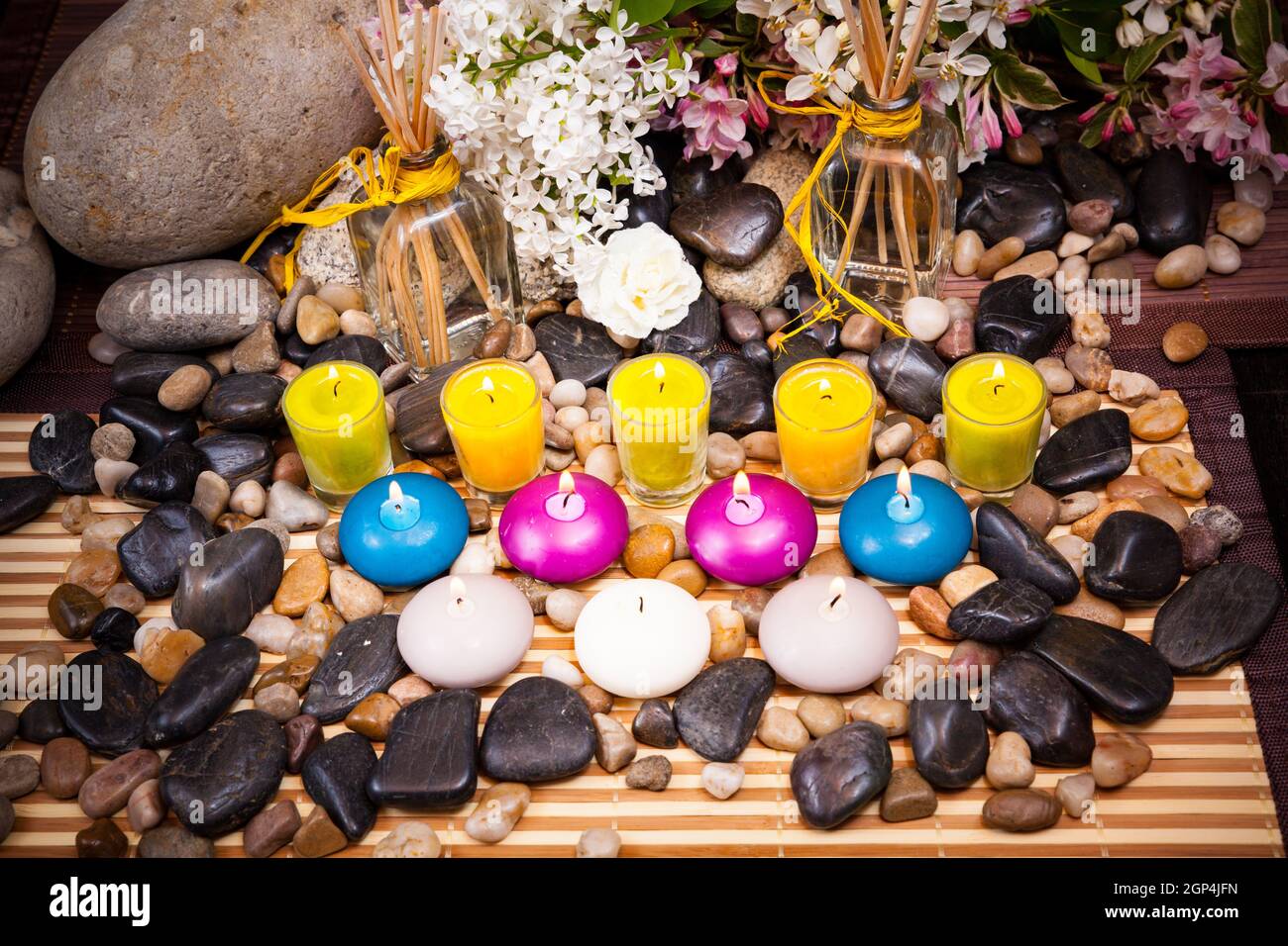 Aromatherapy, spa, beauty treatment and wellness background with ...