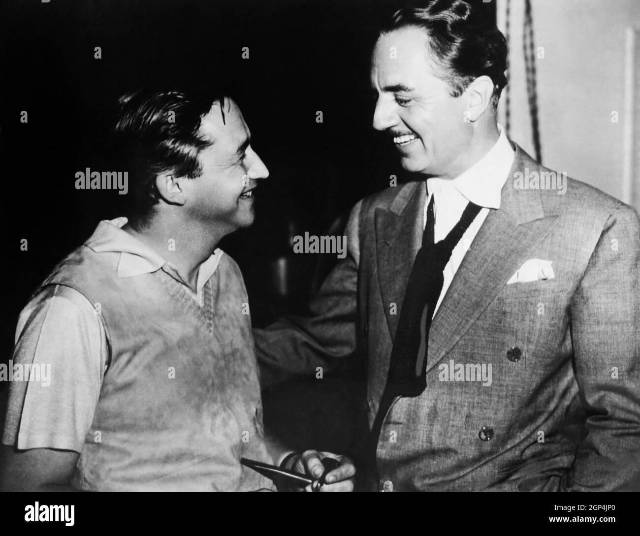 THE HEAVENLY BODY, from left: Mervyn LeRoy visiting William Powell on ...