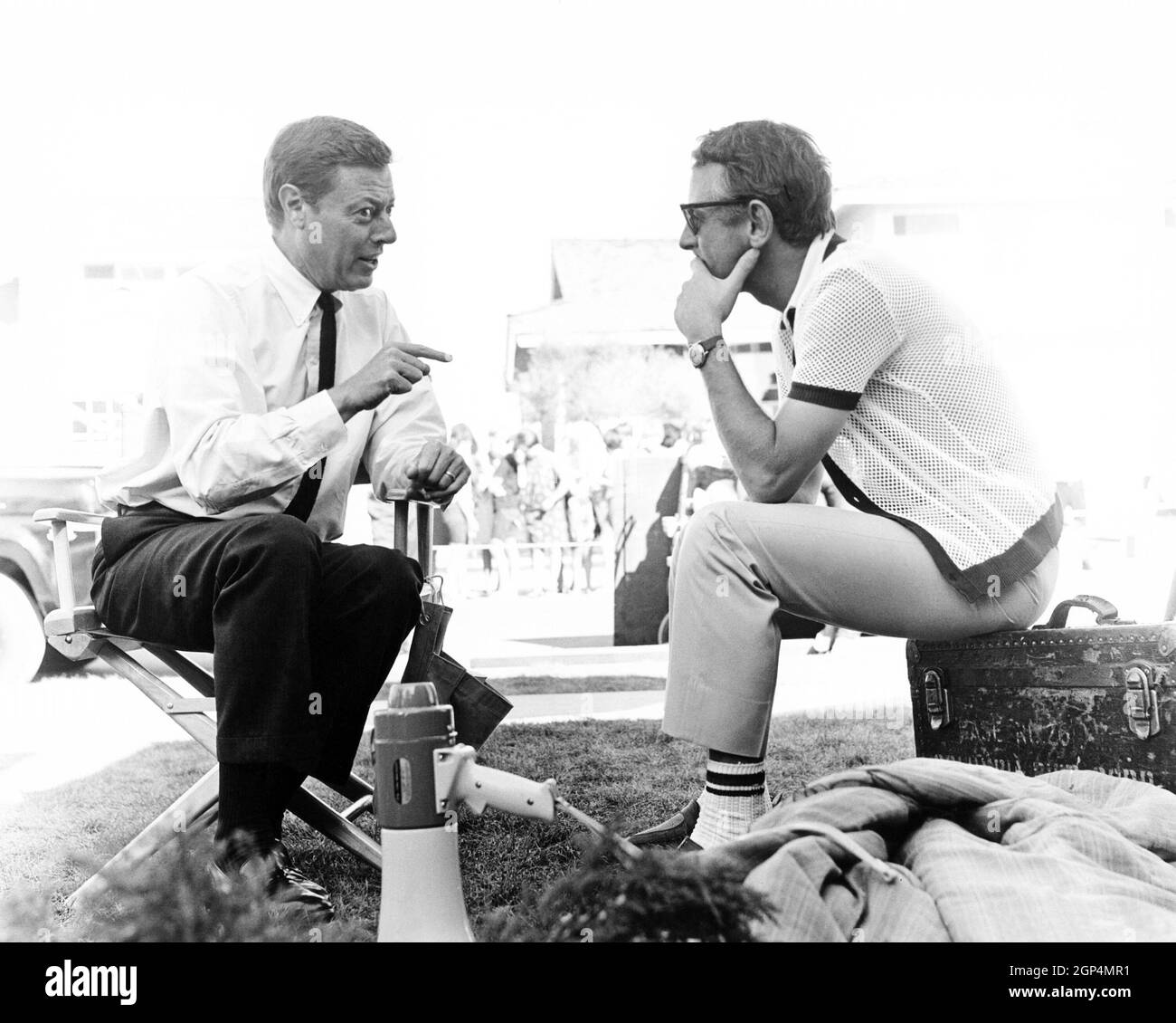 LUV, from left, producer Martin Manulis, director Clive Donner, on-set ...