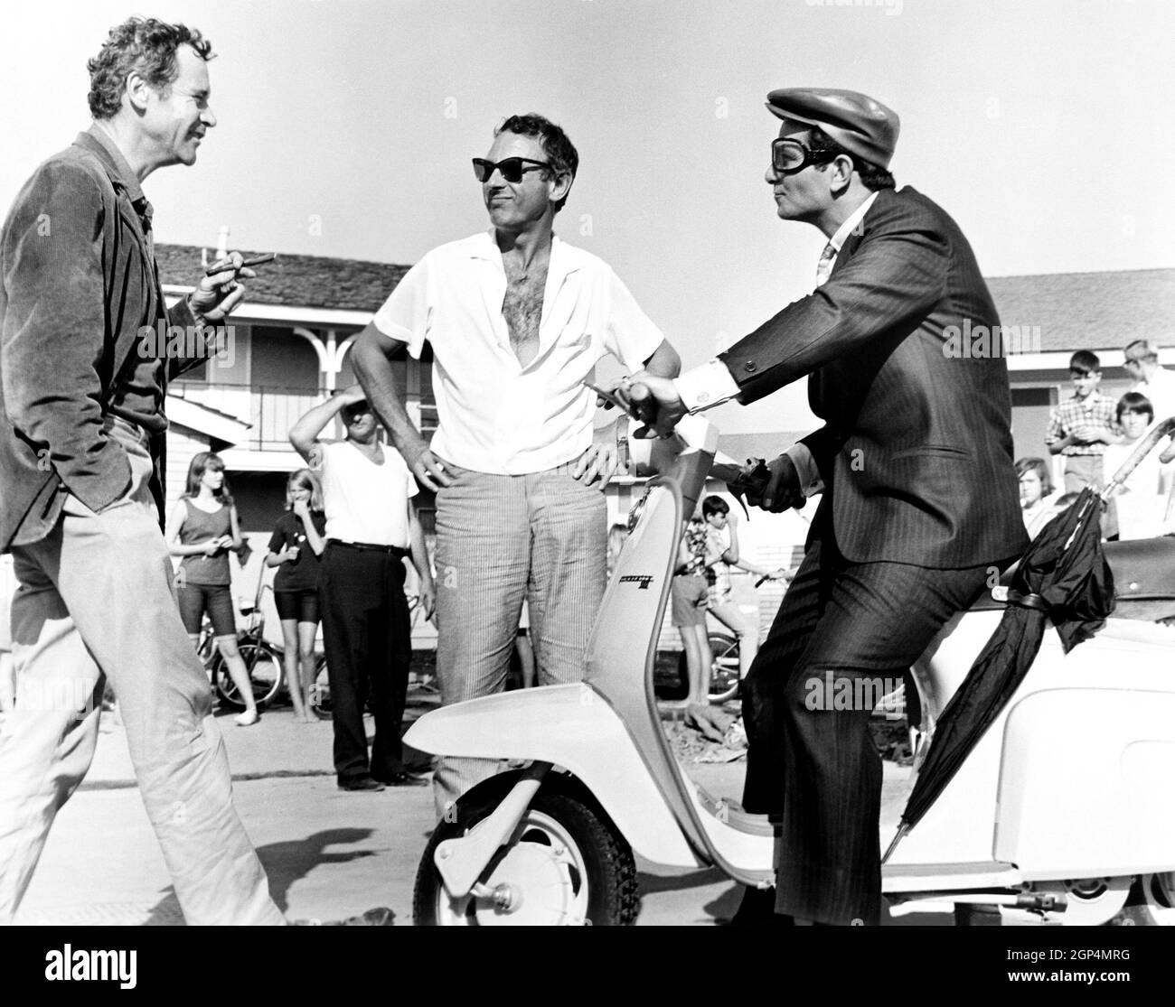LUV, from left, Jack Lemmon, director Clive Donner, Peter Falk, on-set ...